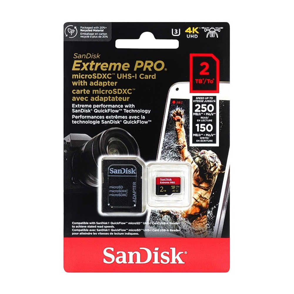 SanDisk Extreme PRO 2TB 高速 記憶卡 MicroSD A2 U3 V30 讀取250MB/s - 俗卡有力 Showcard56 | 購物橘子