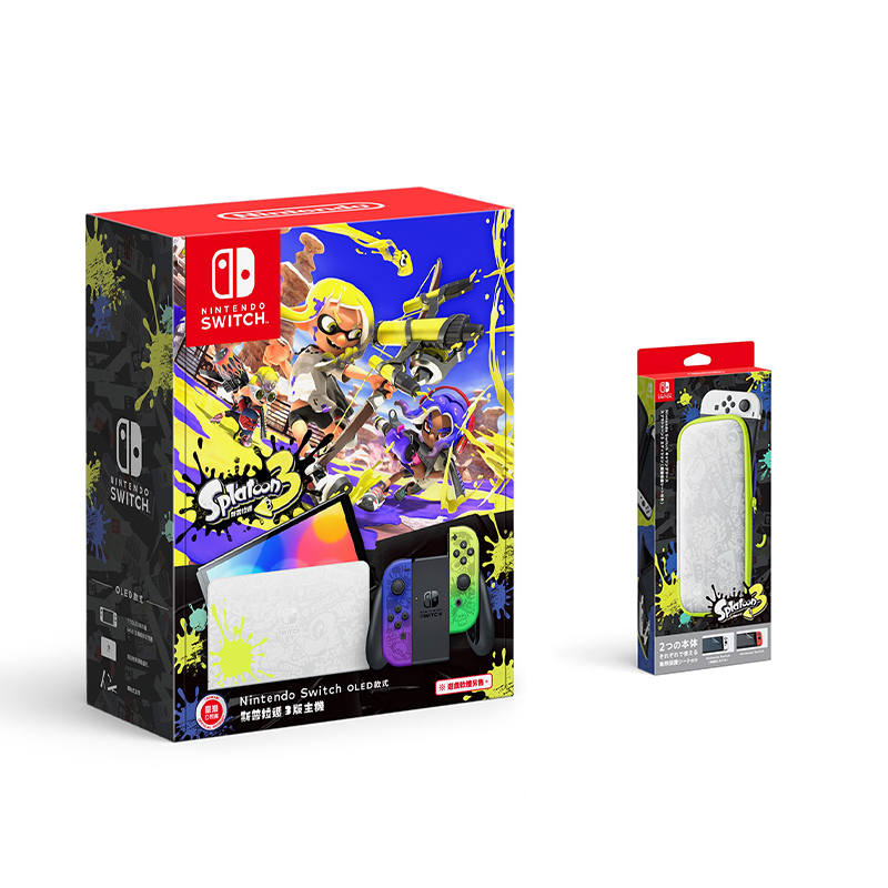 【GAME休閒館】NS Switch《OLED主機 斯普拉遁3特仕款》+《NS 瑪莉歐激戰前鋒 》 送漆彈收納包 - GAME休閒館 | 購物橘子