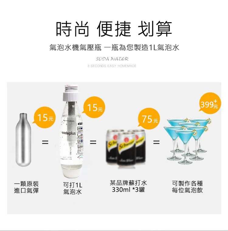 SodaPlus CO2 氣泡水機 健康蘇打水機 汽水機 汽泡水機 送5支氣彈 - 優質嚴選-線上購物| 有閑購物