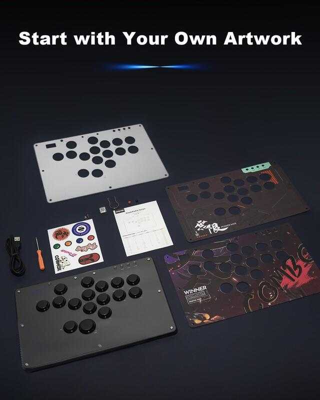 Haute Pad U16 hitbox A4街機格鬥鍵盤(16鍵)DIY 塗鴉面板 復古輪輞系列 RGB 控制器 - 哈Game族 | 購物橘子