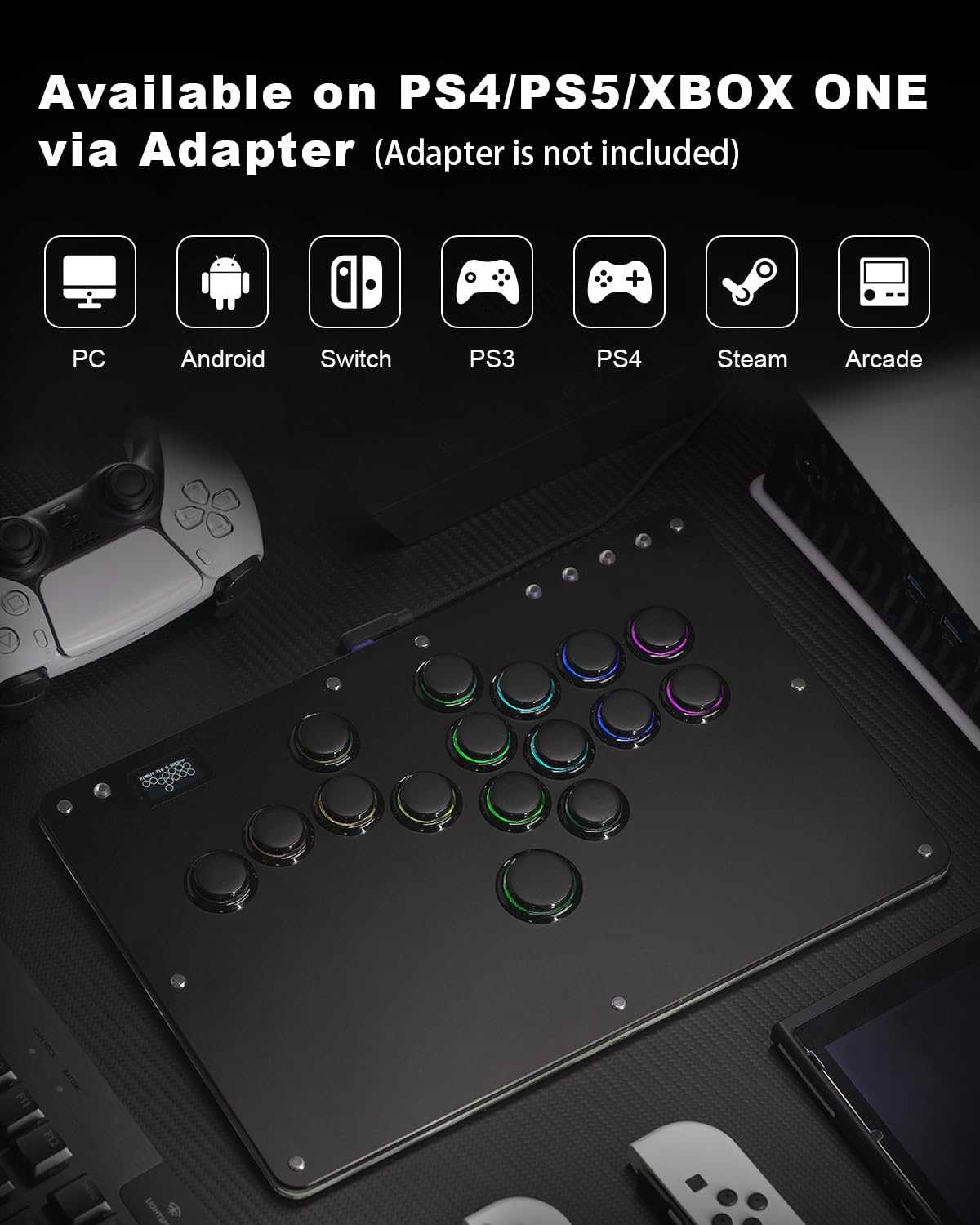 Haute COSMOX R16 hitbox A4 RGB街機格鬥鍵盤(16鍵)Ctystal 薄型開關 高級帕德 - 哈Game族 | 購物橘子