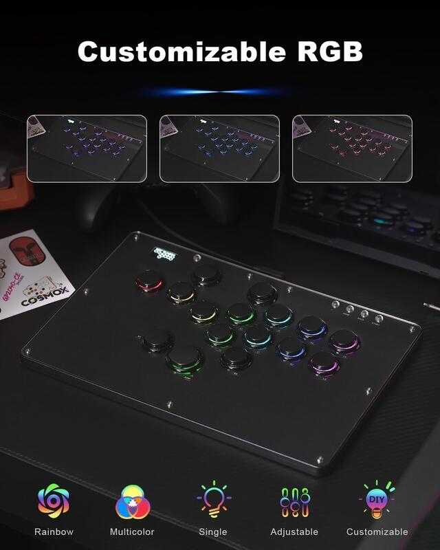 Haute Pad U16 hitbox A4街機格鬥鍵盤(16鍵)DIY 塗鴉面板 復古輪輞系列 RGB 控制器 - 哈Game族 | 購物橘子